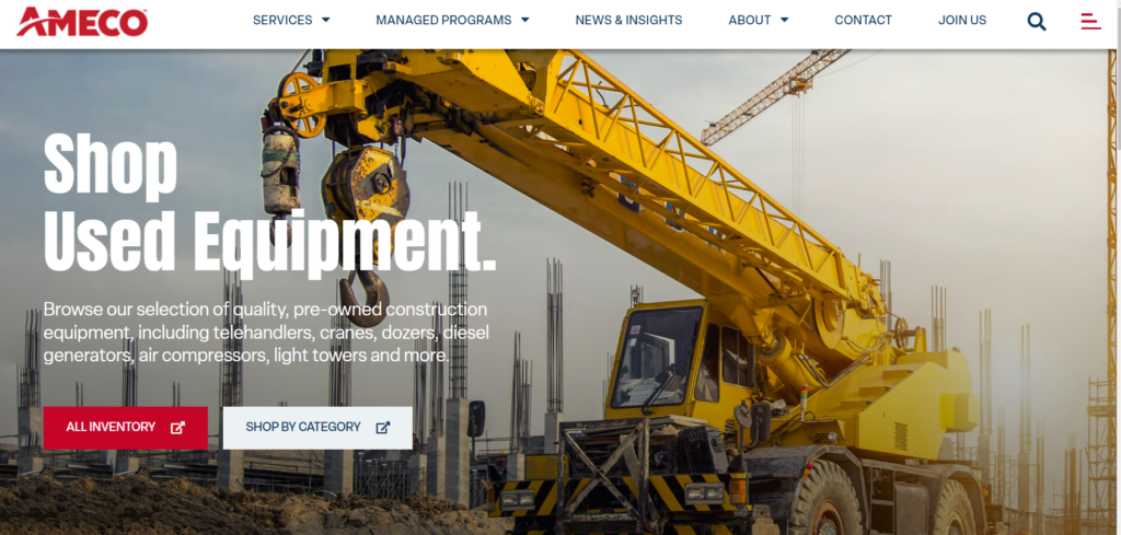 7 reasons to visit AMECO's all-new used construction equipment site - AMECO